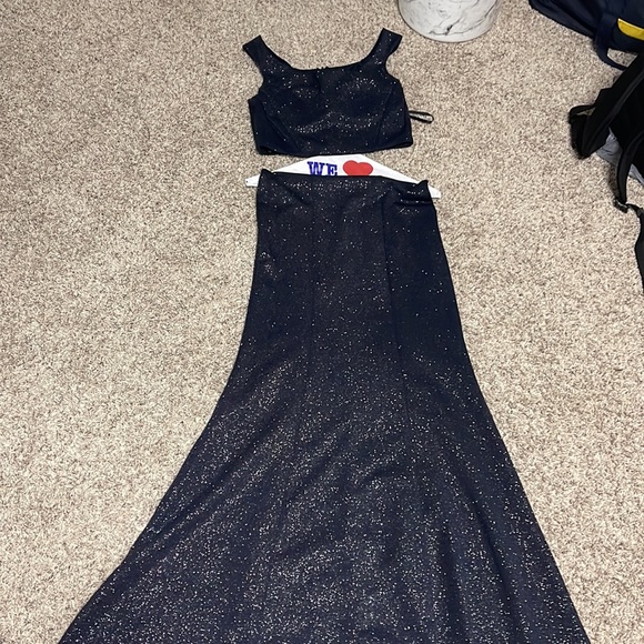 Windsor | Dresses | Windsor Sparkly Blue Two Piece Prom Gown | Poshmark